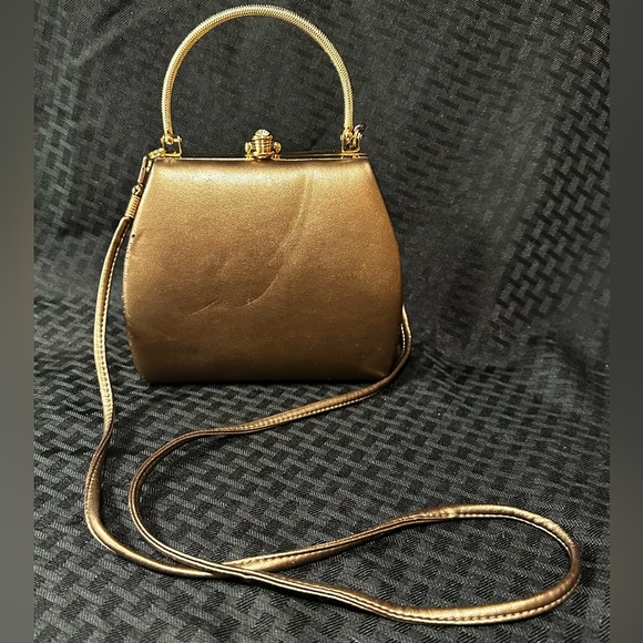 bill blass | Bags | Bill Blass Vintage Bronze Colored Top Handle ...